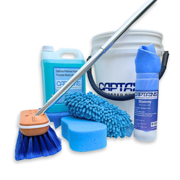 8-Piece Boat Cleaning Kit with Boat Brush (Choice of Bristles)