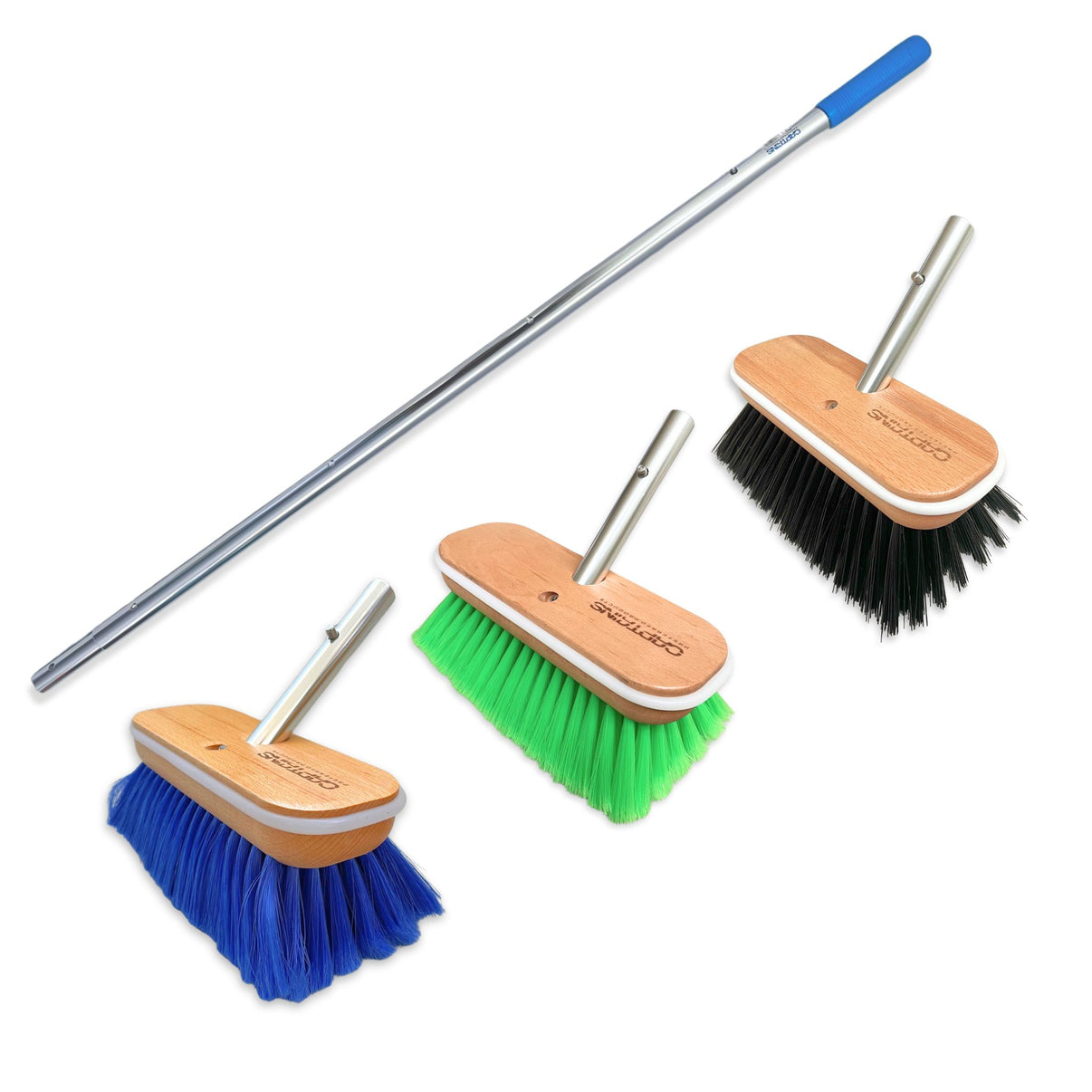 The Boat Brush Kit - 3 Boat Brushes & Telescoping Handle